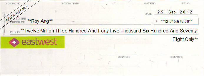 Cheque Writing/ Printing Software for The Philippines Banks