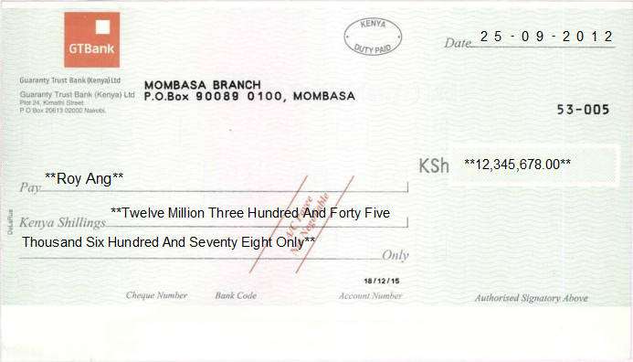 Cheque Writing/ Printing Software for Kenya Banks